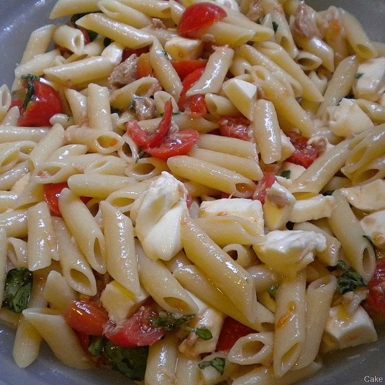 Penne with Mozzarella, Cherry Tomatoes, and Basil - Savoring Italy