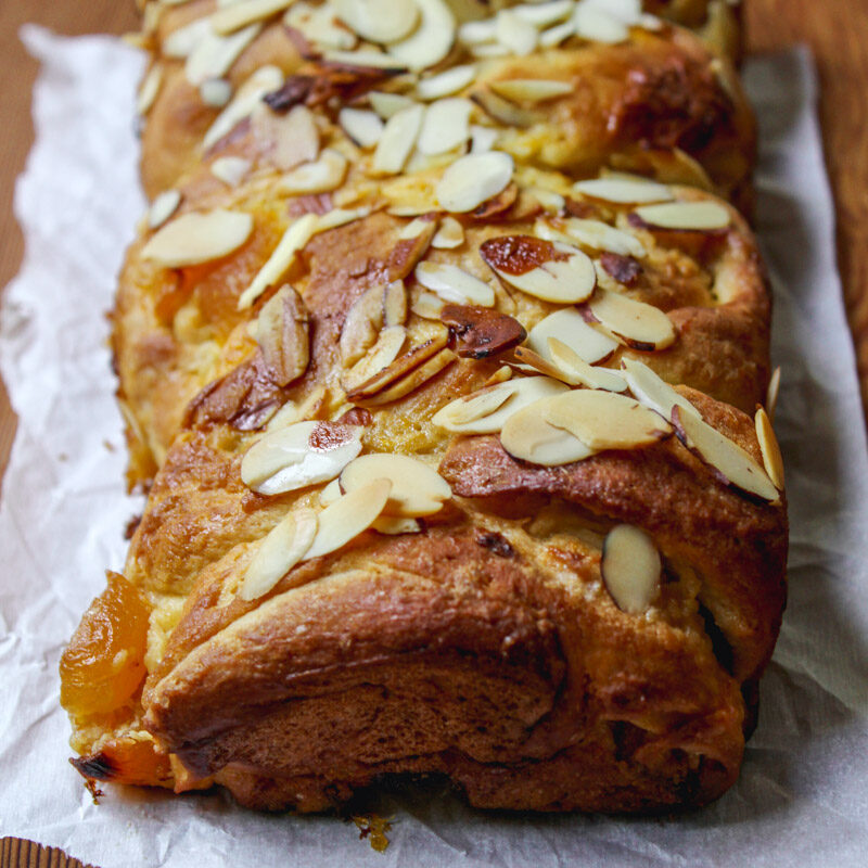 Homemade Apricot Bread- made with a simple and easy yeast dough recipe - Savoring Italy
