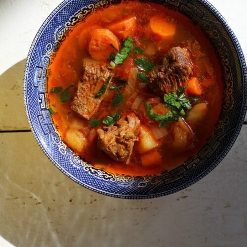 Hungarian Goulash Soup-Gulyásleves - Savoring Italy