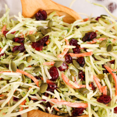 Easy Broccoli Slaw (with creamy dressing) - Savoring Italy