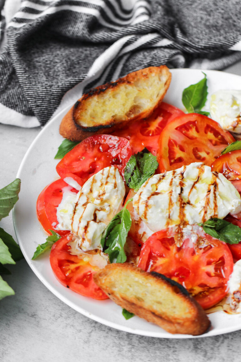 Easy Burrata Caprese Salad Recipe - Savoring Italy