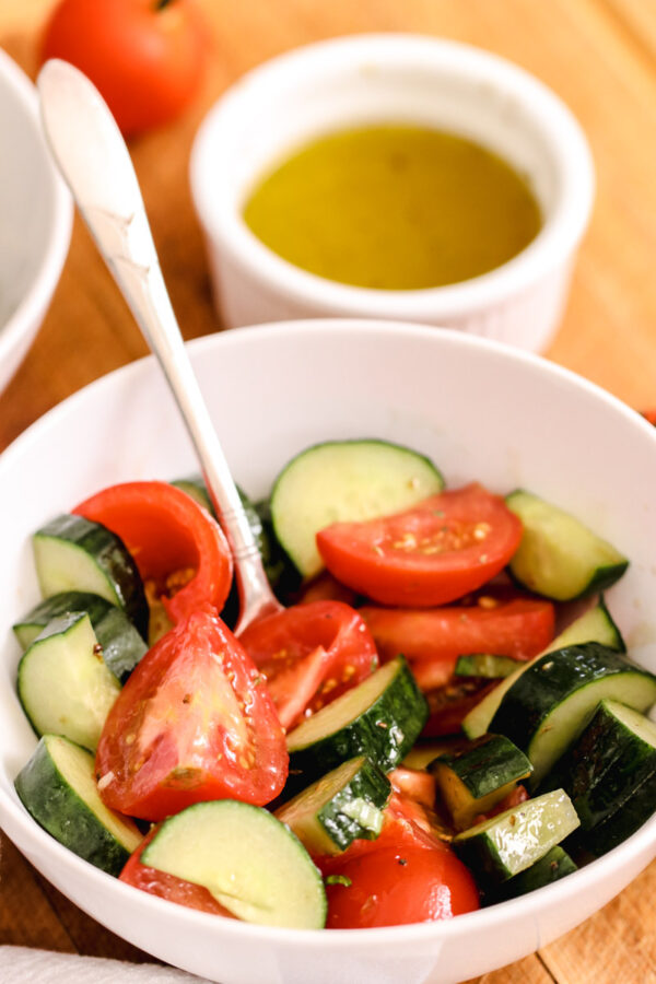 Italian Cucumber and Tomato Salad Recipe - Savoring Italy