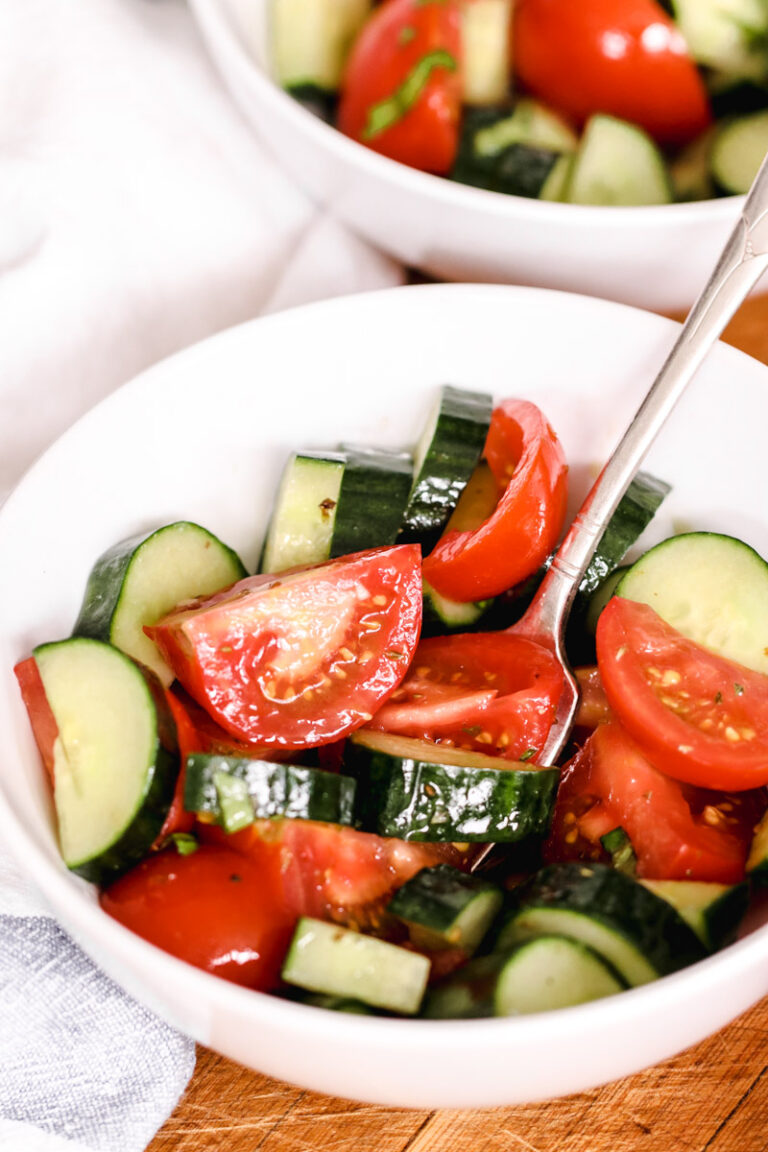 Italian Cucumber and Tomato Salad Recipe - Savoring Italy