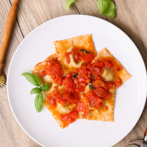 Easy Ravioli with Tomato Sauce Recipe - Savoring Italy