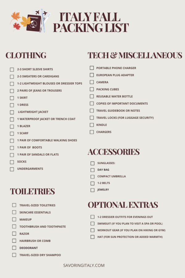 What to Wear in Italy in October (+ Fall Packing List) - Savoring Italy