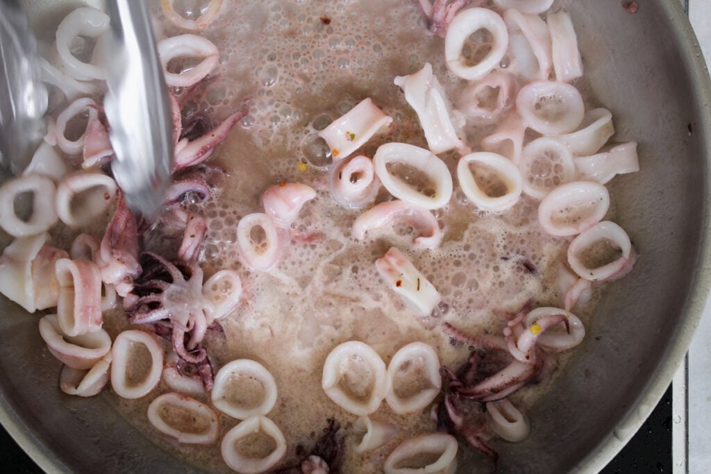 Pasta Calamarata (Pasta with Calamari and Tomato Sauce) - Savoring Italy